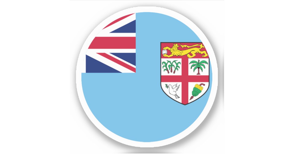 Fiji Flag Round Sticker | Zazzle