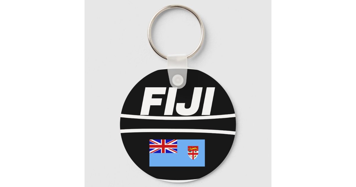 Fiji Flag Rugby Ball Keychain | Zazzle