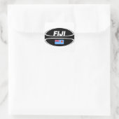 Fiji Flag Rugby Ball Square Sticker | Zazzle