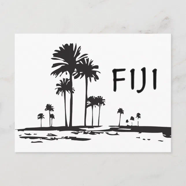 Fiji - Graphic Palm Trees Postcard | Zazzle