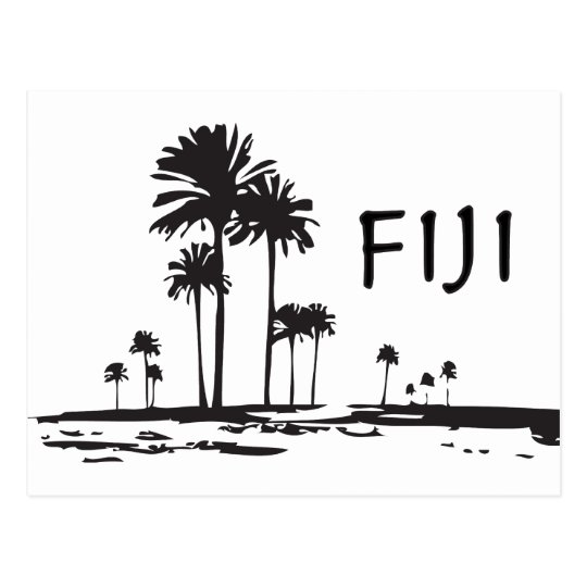 Fiji - Graphic Palm Trees Postcard | Zazzle.com