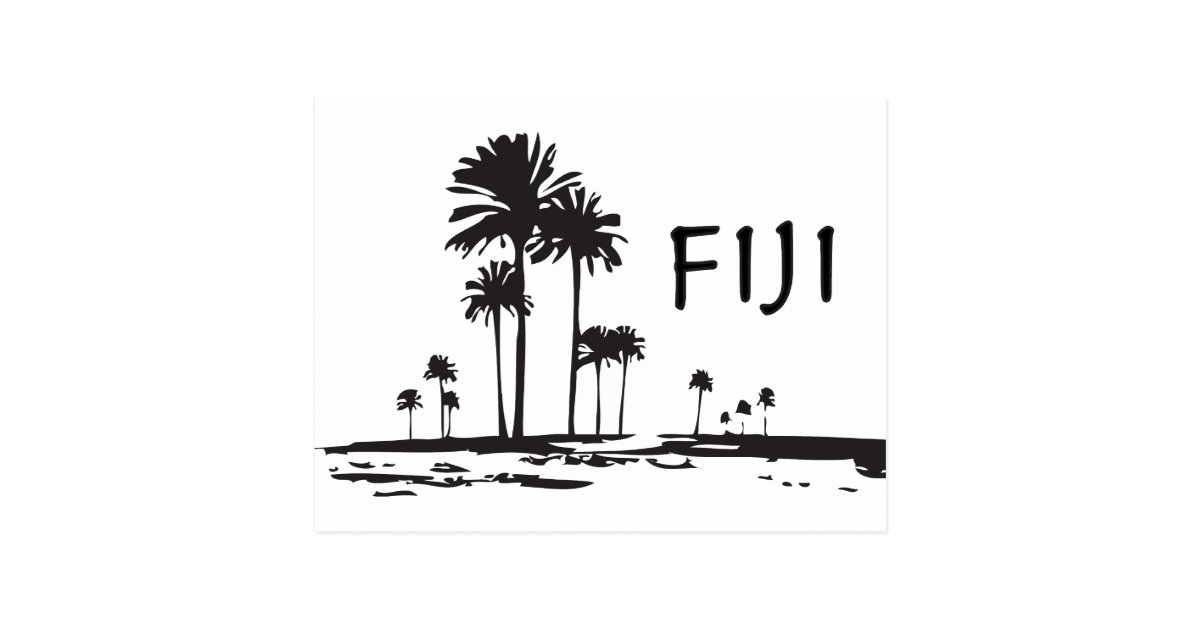 Fiji - Graphic Palm Trees Postcard | Zazzle.com