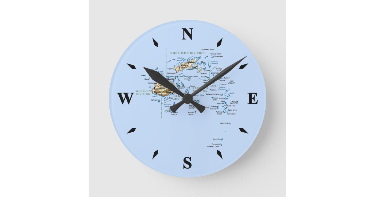 Fiji Map Clock | Zazzle