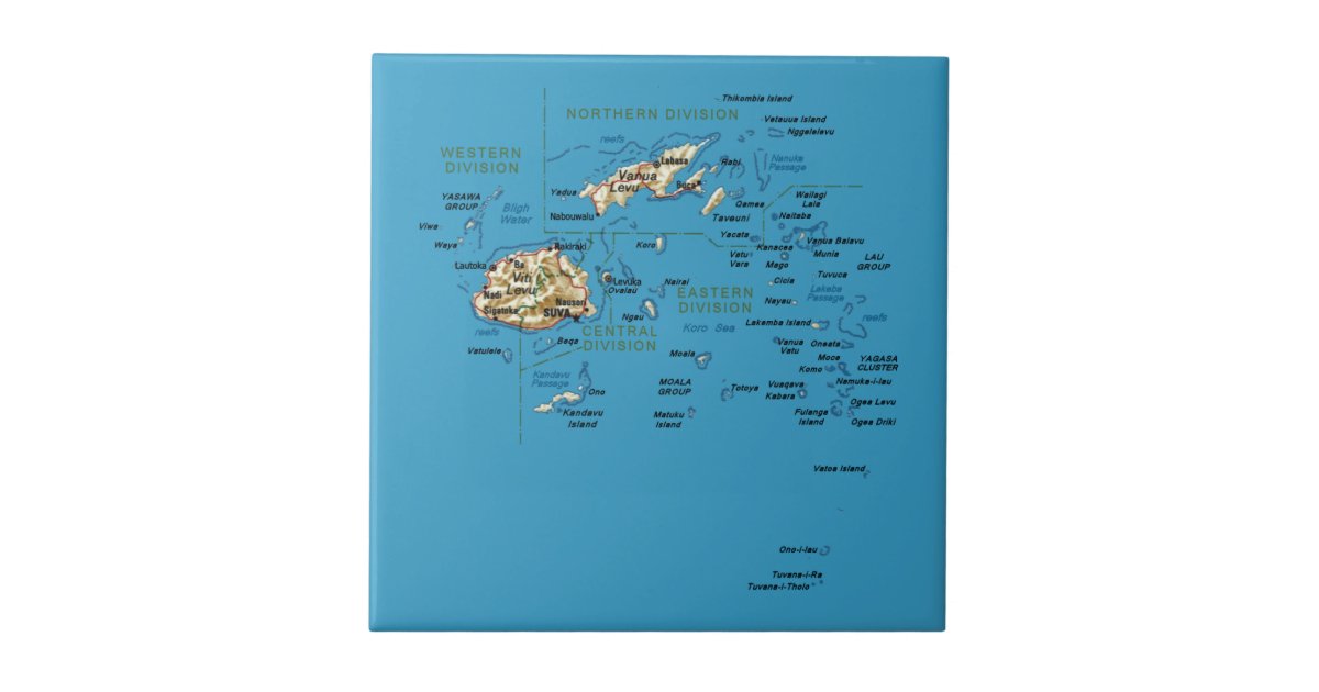 Fiji Map Tile | Zazzle
