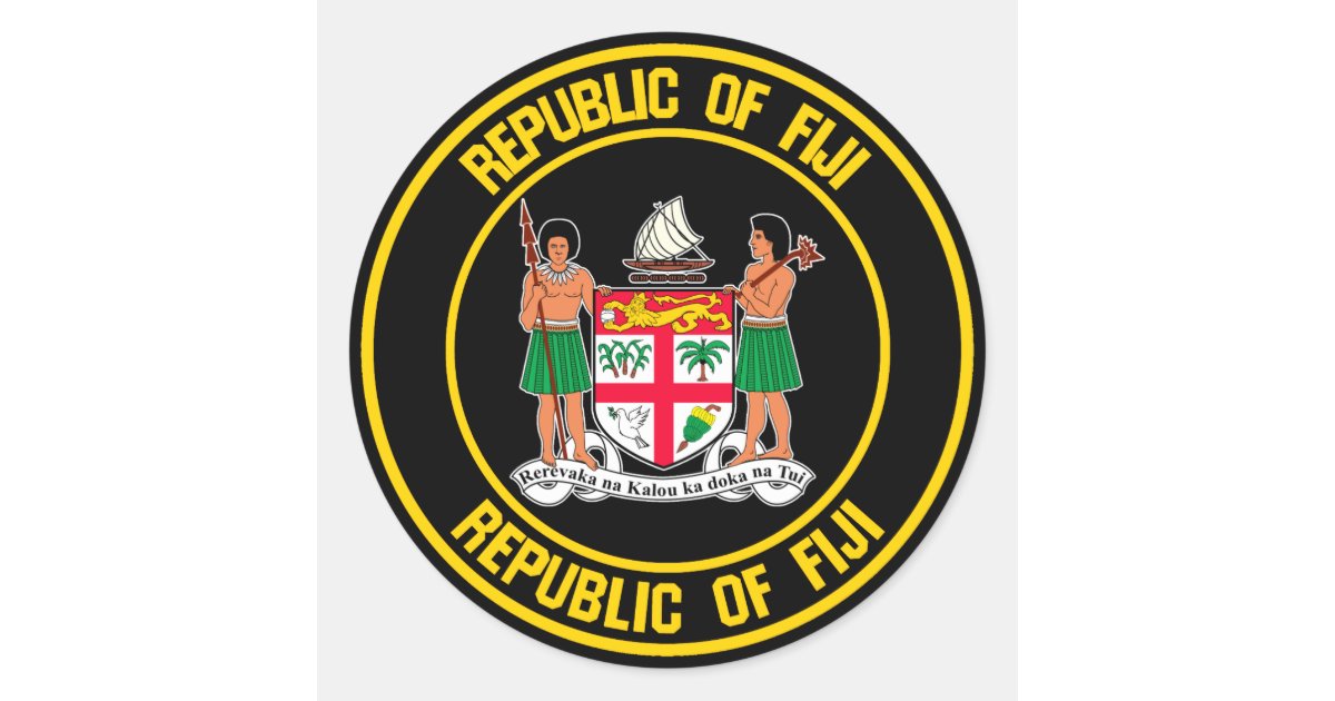 Fiji Round Emblem Classic Round Sticker | Zazzle