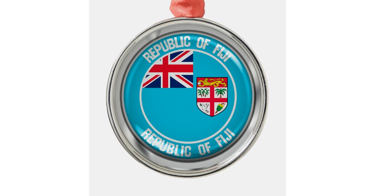 Fiji Round Emblem Metal Ornament | Zazzle