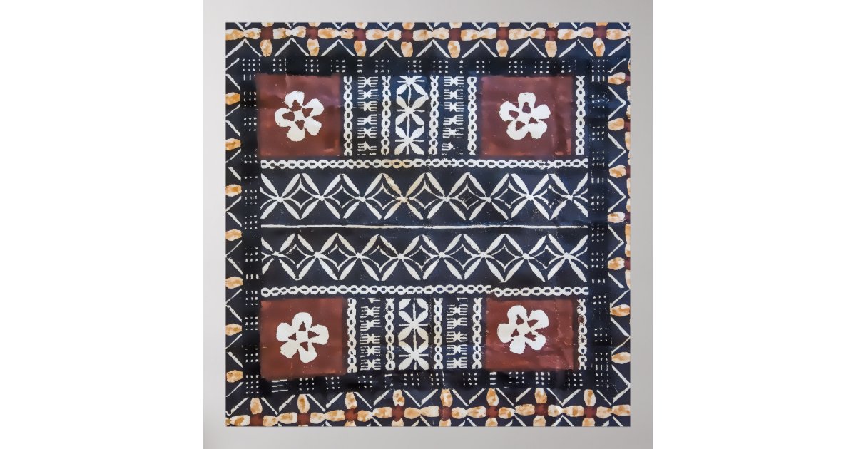 Fiji Tapa Cloth Print Poster | Zazzle