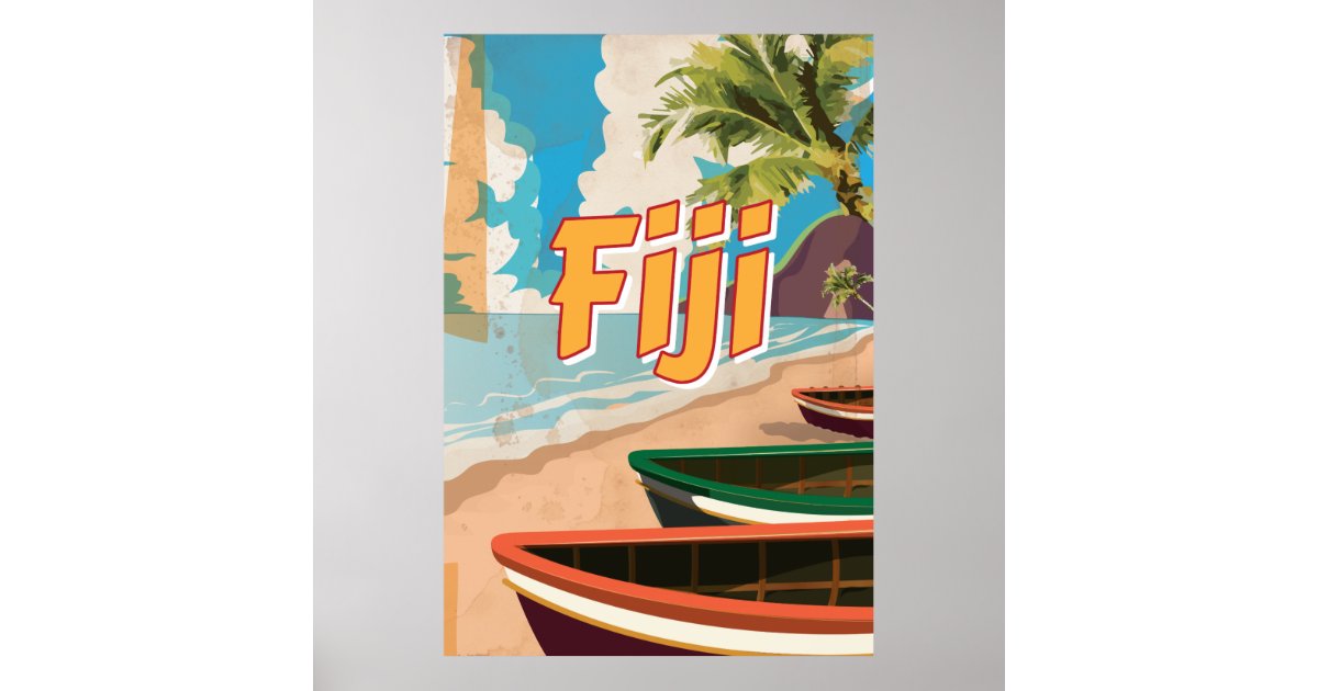Fiji Vintage travel poster | Zazzle