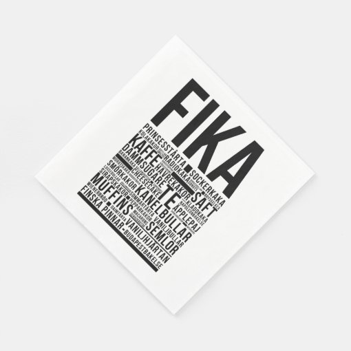 Fika swedish coffee sweets Typography Poster Napkins | Zazzle