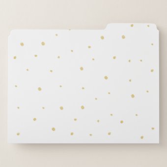 File Folder Set - Gold Dots White | Zazzle