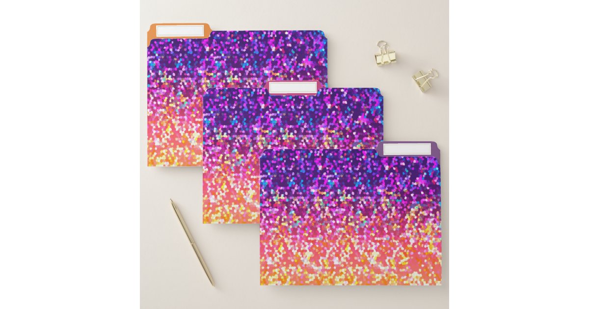 File Folders Glitter Graphic | Zazzle
