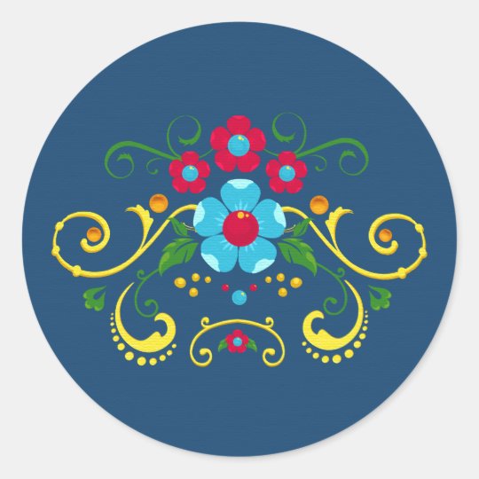 Fileteado Filete Porteño Buenos Aires Style Floral Classic Round ...