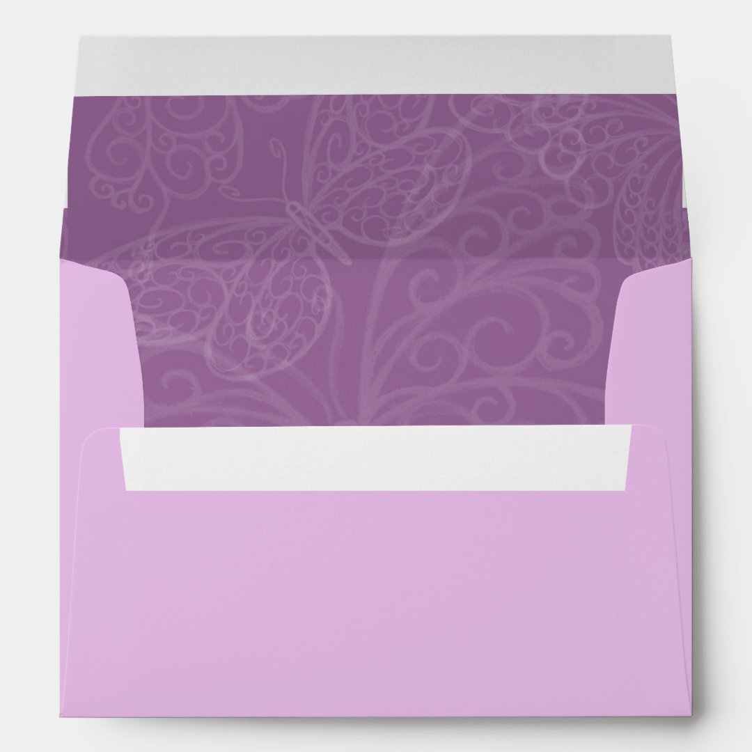 Filigree Butterfly Envelope in Purple | Zazzle