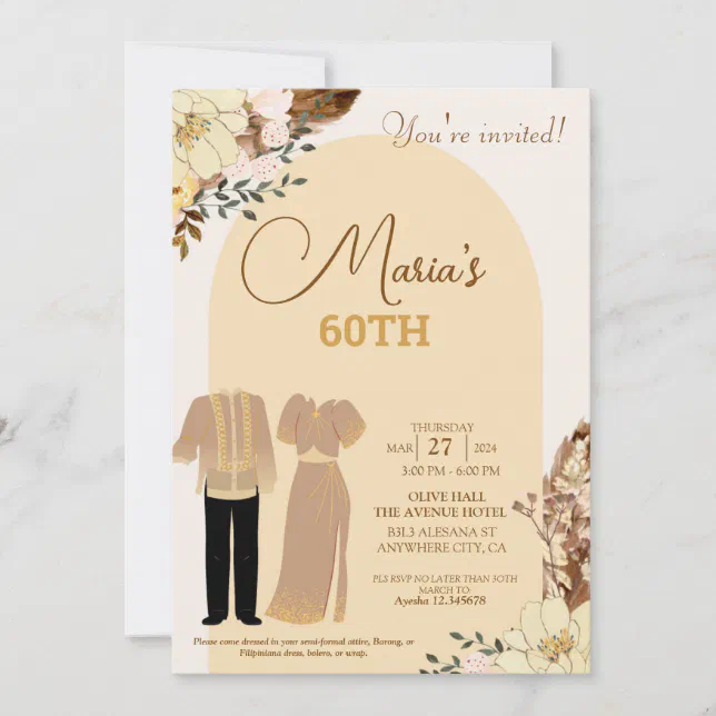 Filipiniana Theme Birthday Invitation Filipino | Zazzle