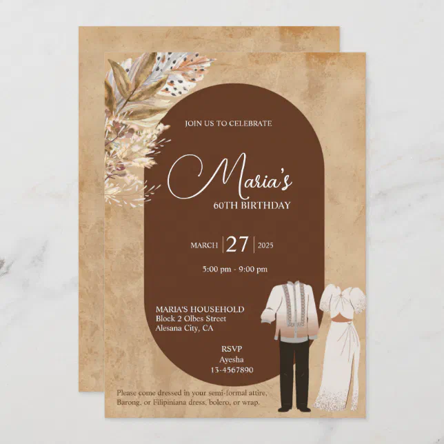 Filipiniana Theme Birthday Invitation Philippines | Zazzle