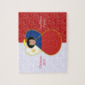 Filipino Angel Black Hair Dressed in Flag Jigsaw Puzzle | Zazzle