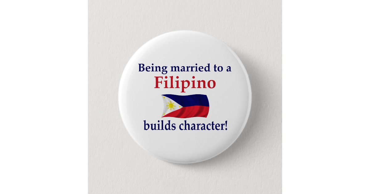 Filipino Builds Character Pinback Button | Zazzle
