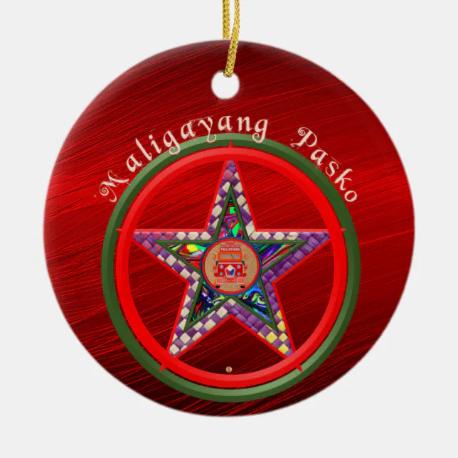 Filipino Christmas Parol & Jeepney Ceramic Ornament | Zazzle
