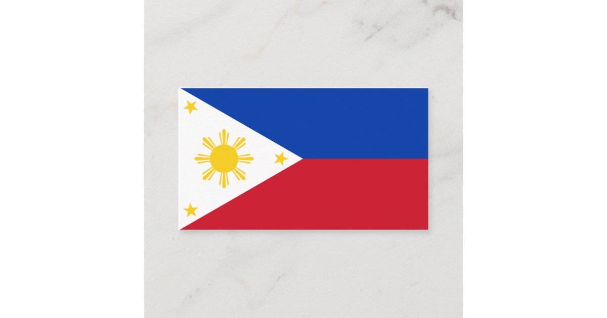 Filipino Flag, Flag of the Philippines Business Card | Zazzle