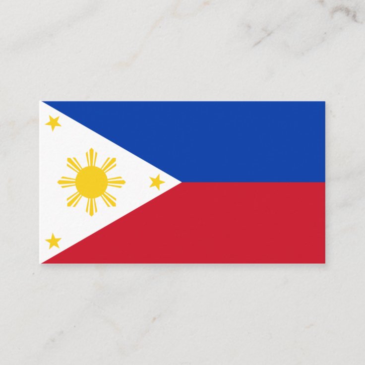 Filipino Flag, Flag of the Philippines Business Card | Zazzle