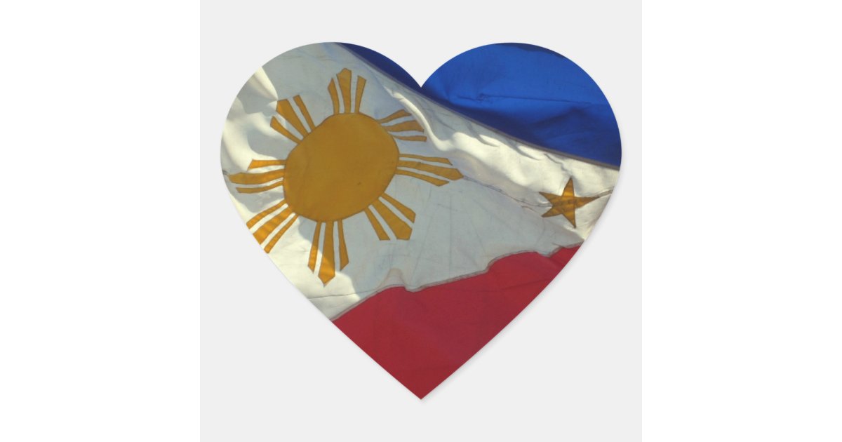 filipino flag heart sticker | Zazzle