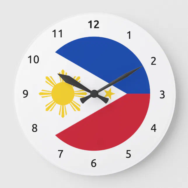 Filipino flag Wall Clocks | Zazzle