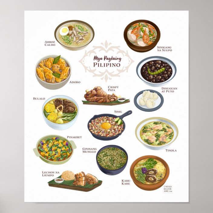Filipino Food / Dishes / Cusine Poster | Zazzle.com