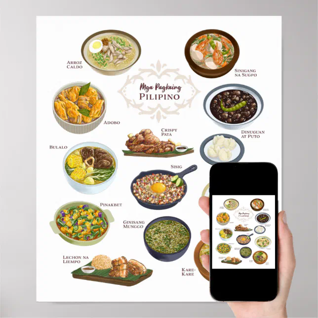 Filipino Food / Dishes / Cusine Poster | Zazzle