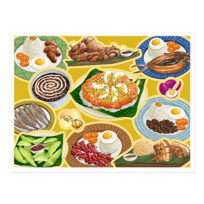 Filipino Meals / Pinoy Comfort Food Postcard | Zazzle.com