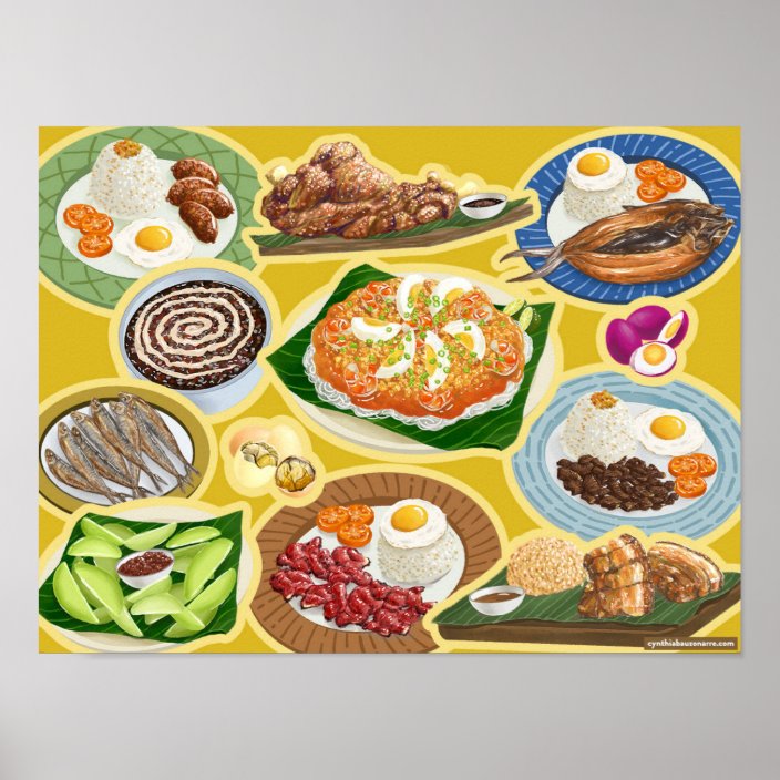 Filipino Meals / Pinoy Comfort Food Poster | Zazzle.com