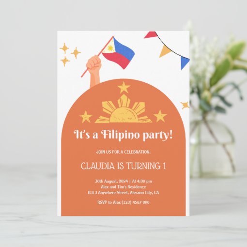 Filipino Party Invitation Birthday Dinner Invite | Zazzle