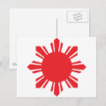 Filipino Sun - Red Postcard | Zazzle