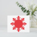 Filipino Sun - Red Postcard | Zazzle