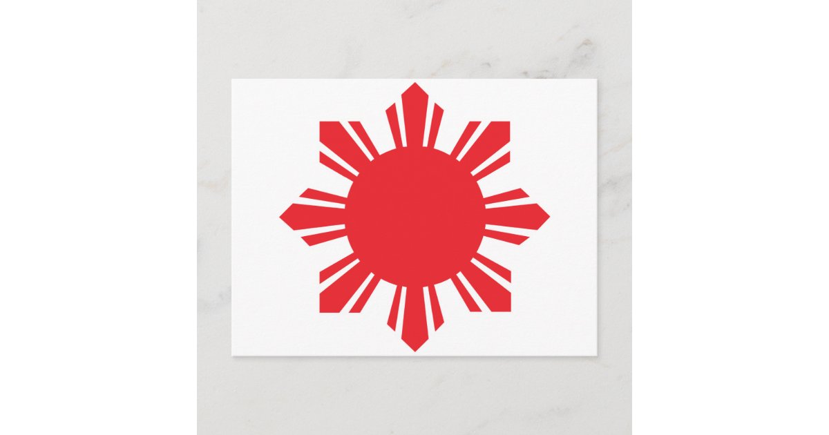 Filipino Sun - Red Postcard | Zazzle