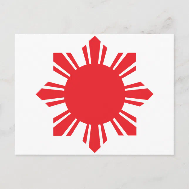 Filipino Sun - Red Postcard | Zazzle