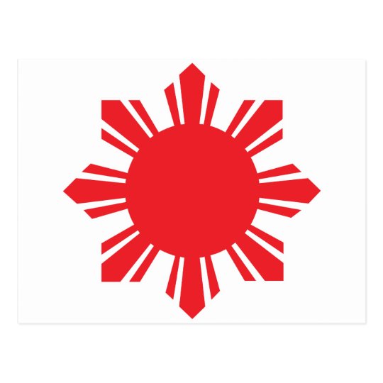 Filipino Sun - Red Postcard | Zazzle.com