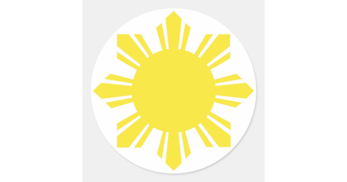 Filipino Sun - Yellow Classic Round Sticker | Zazzle.com