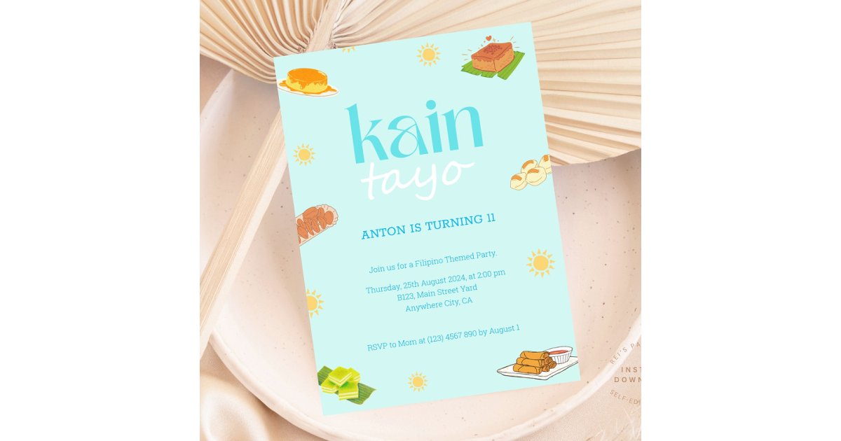 Filipino Theme Birthday Invitation Pinoy Party | Zazzle