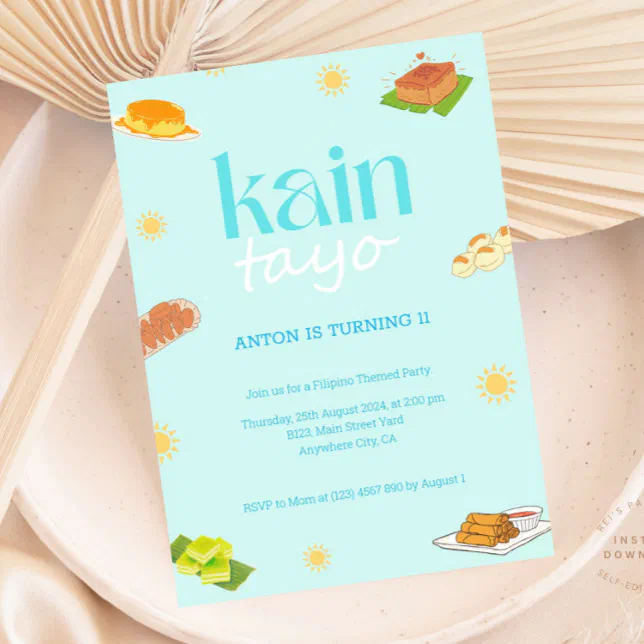 Filipino Theme Birthday Invitation Pinoy Party | Zazzle