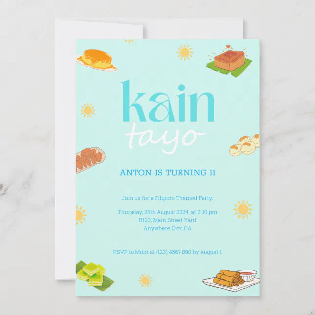 Filipino Theme Birthday Invitation Pinoy Party | Zazzle