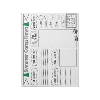 Fill in Camp Letter Summer Camp Stationary Notepad | Zazzle