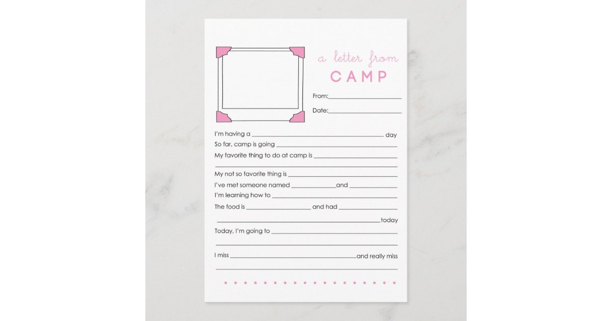 Fill in Camp Stationery Note Card | Zazzle.com