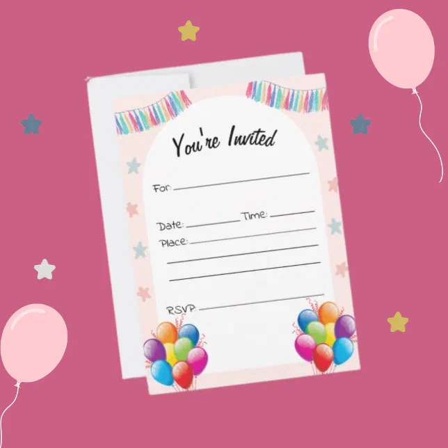 Fill In The Blank Birthday Invitation | Zazzle