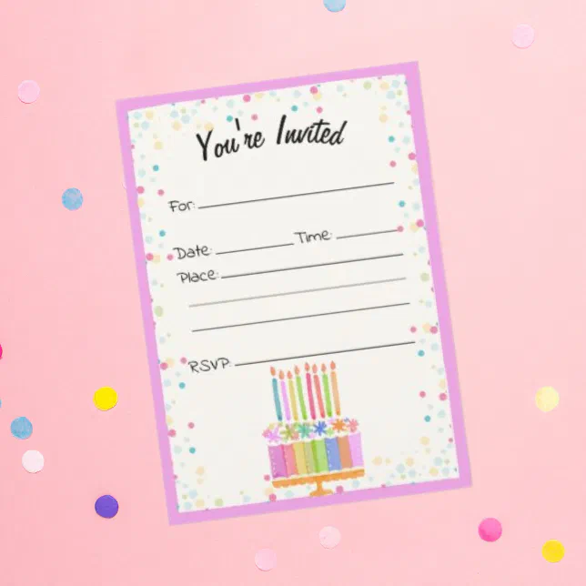 Fill In The Blank Birthday Invitation | Zazzle