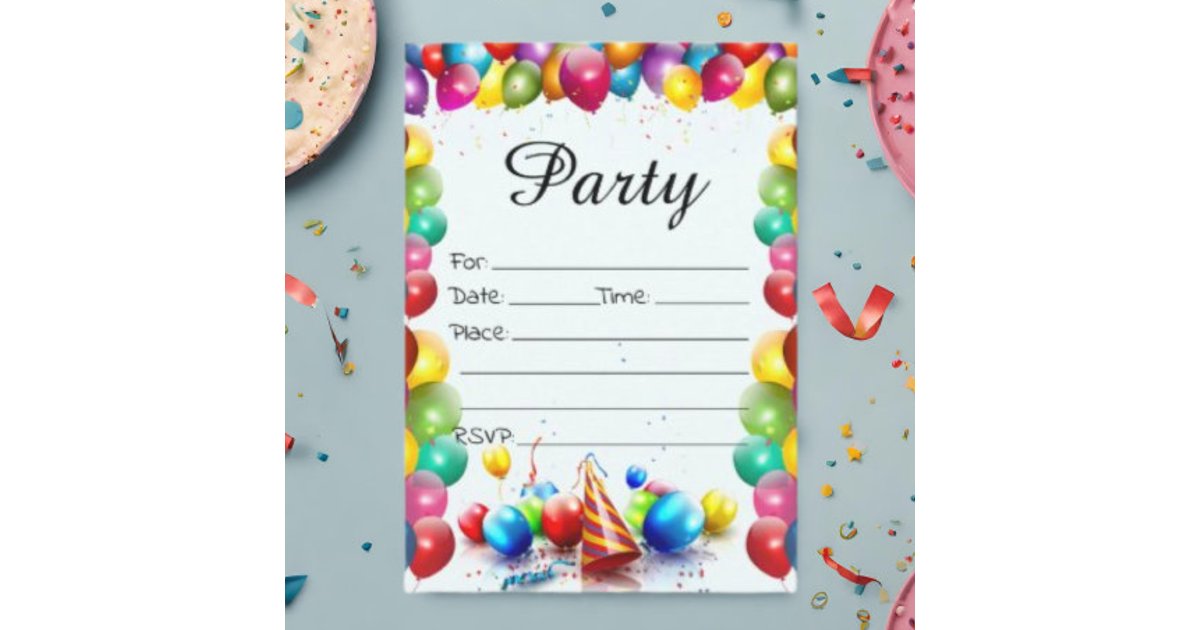 Fill In The Blank Birthday Invitation | Zazzle