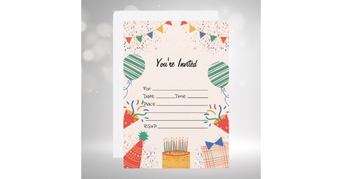 Fill In The Blank Birthday Invitation | Zazzle