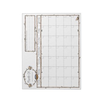 Fill in the Blank Calendar Notepad | Zazzle