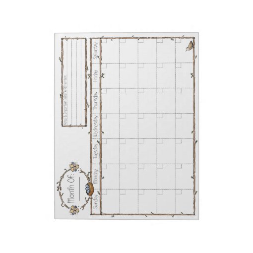 Fill in the Blank Calendar Notepad | Zazzle