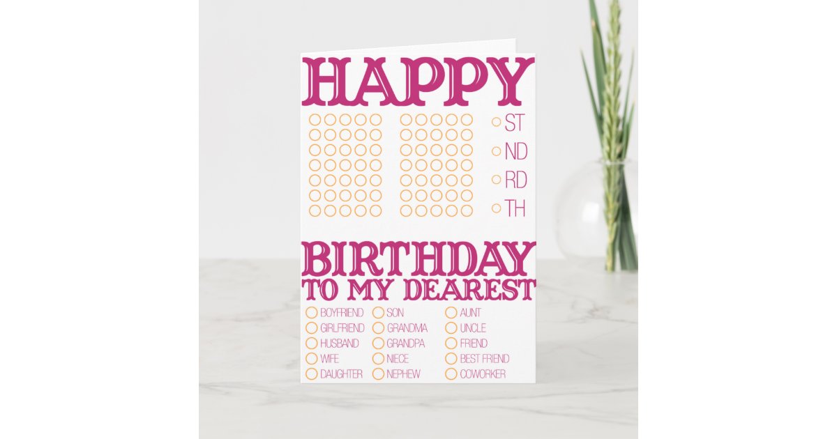 Fill in the blank Happy Birthday! Card | Zazzle.com