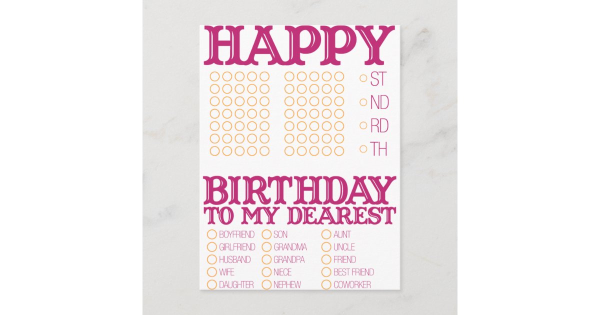 Fill in the blank Happy Birthday! Postcard | Zazzle